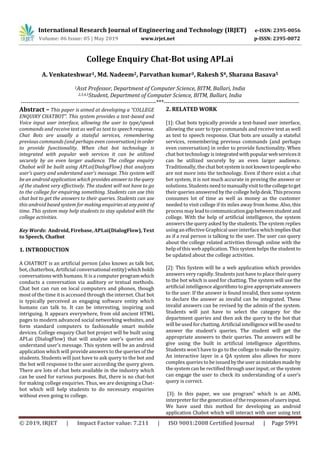IRJET- College Enquiry Chat-Bot using API.AI