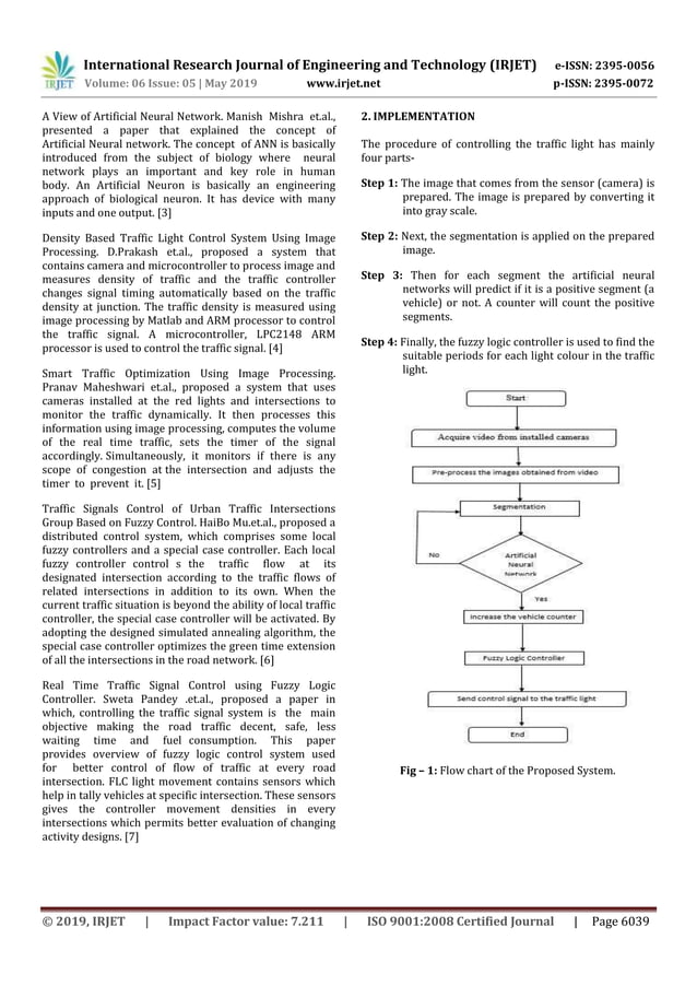 IRJET- Intelligent Traffic Signal Control System using ANN | PDF