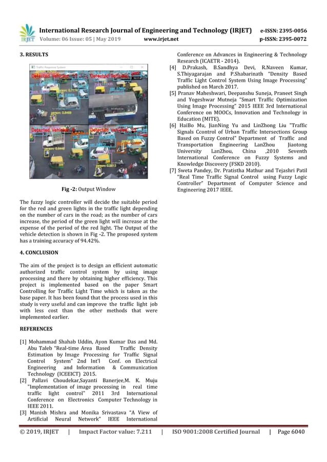 IRJET- Intelligent Traffic Signal Control System using ANN | PDF
