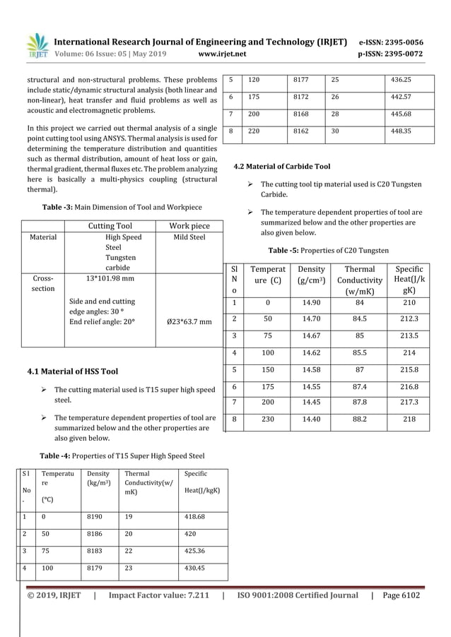 IRJET- Analysis of Single Point Cutting Tool | PDF | Physics | Science