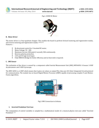 IRJET- Design and Fabrication of a Self Balancing Mono Wheel Vehicle | PDF