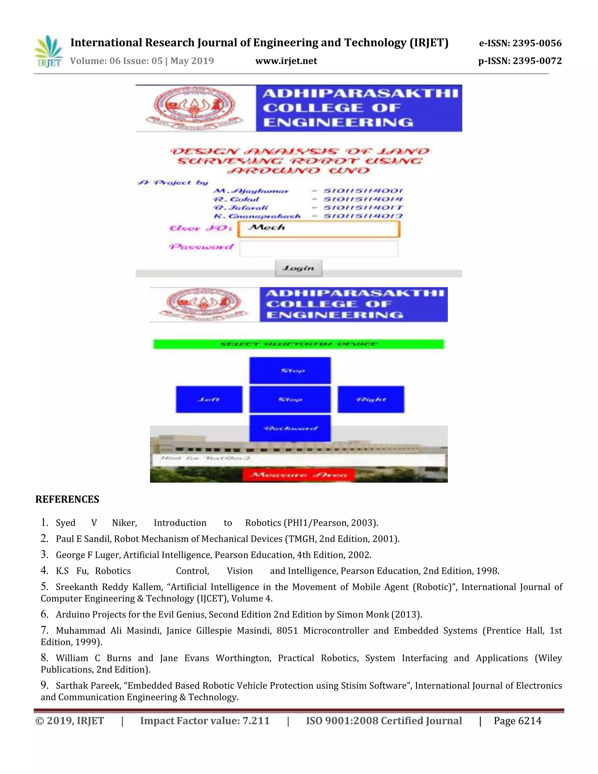 IRJET- Design Analysis of Land Surveying Robot using Arduino UNO | PDF