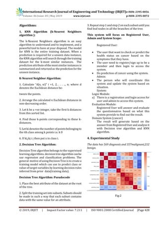 IRJET- Breast Cancer Disease Prediction : Using Machine Learning ...