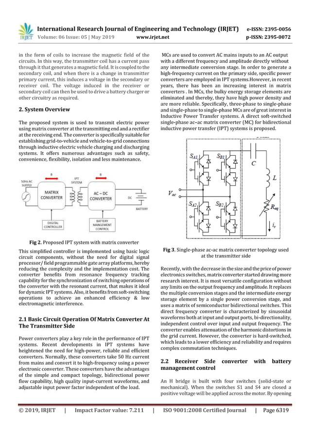 IRJET- Inductive Power Transfer System using Digital Controller based Matrix Converter | PDF