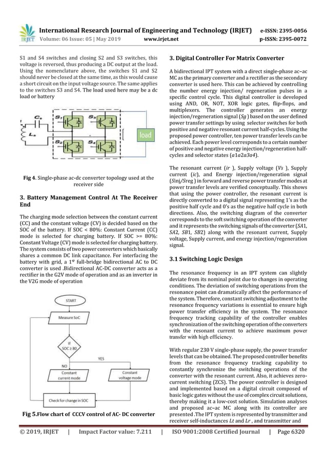 IRJET- Inductive Power Transfer System using Digital Controller based Matrix Converter | PDF