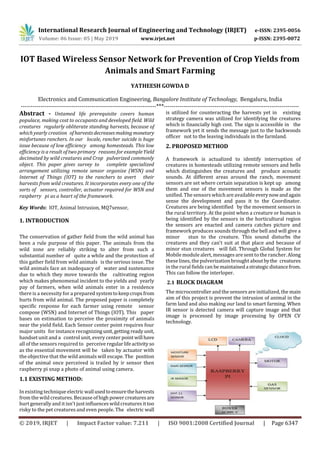 IRJET- IoT based Wireless Sensor Network for Prevention of Crop Yields from Animals and Smart ...