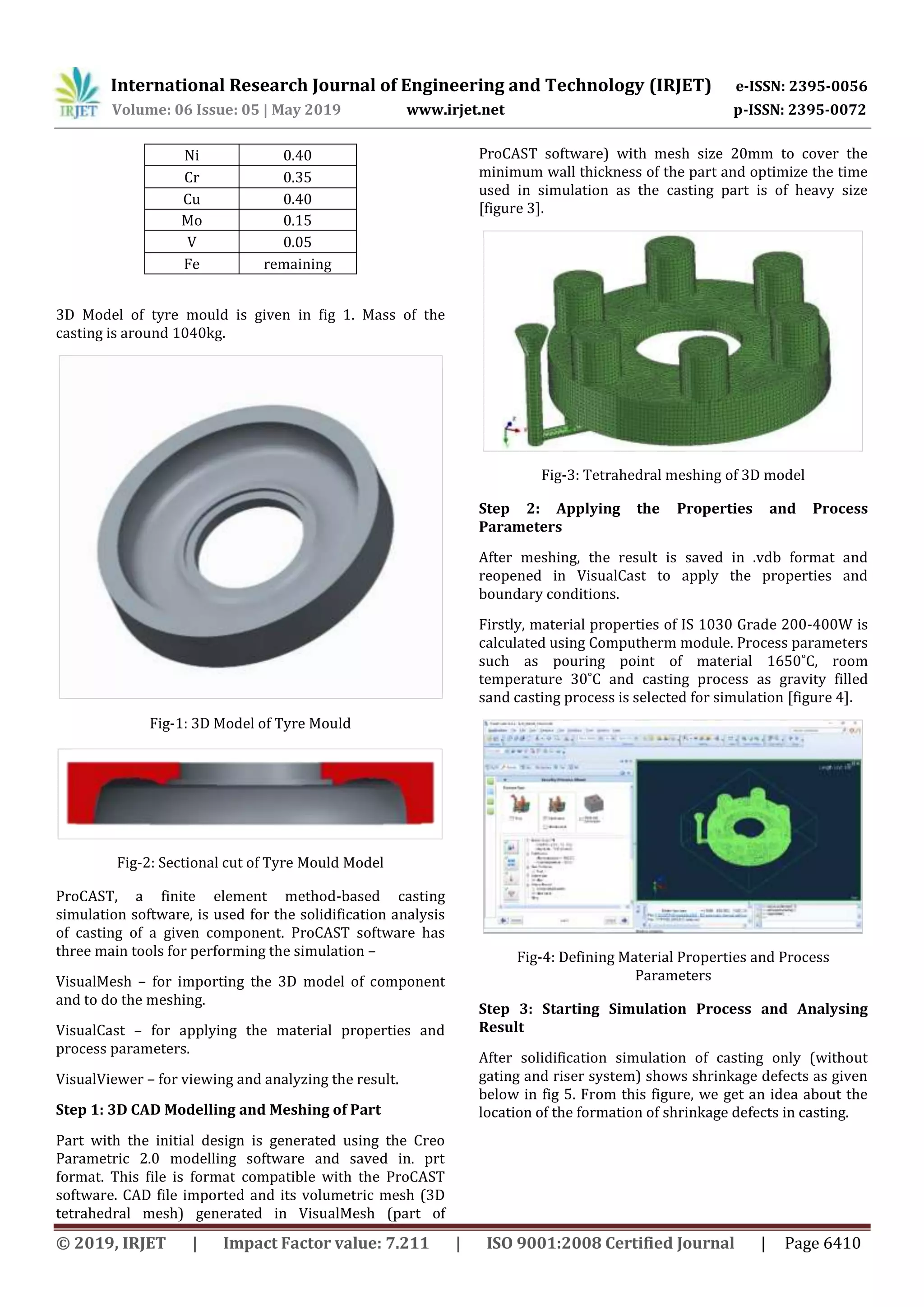 Irjet Solidification Simulation Of The Casting To Predict And Eliminate The Shrinkage Defects Pdf