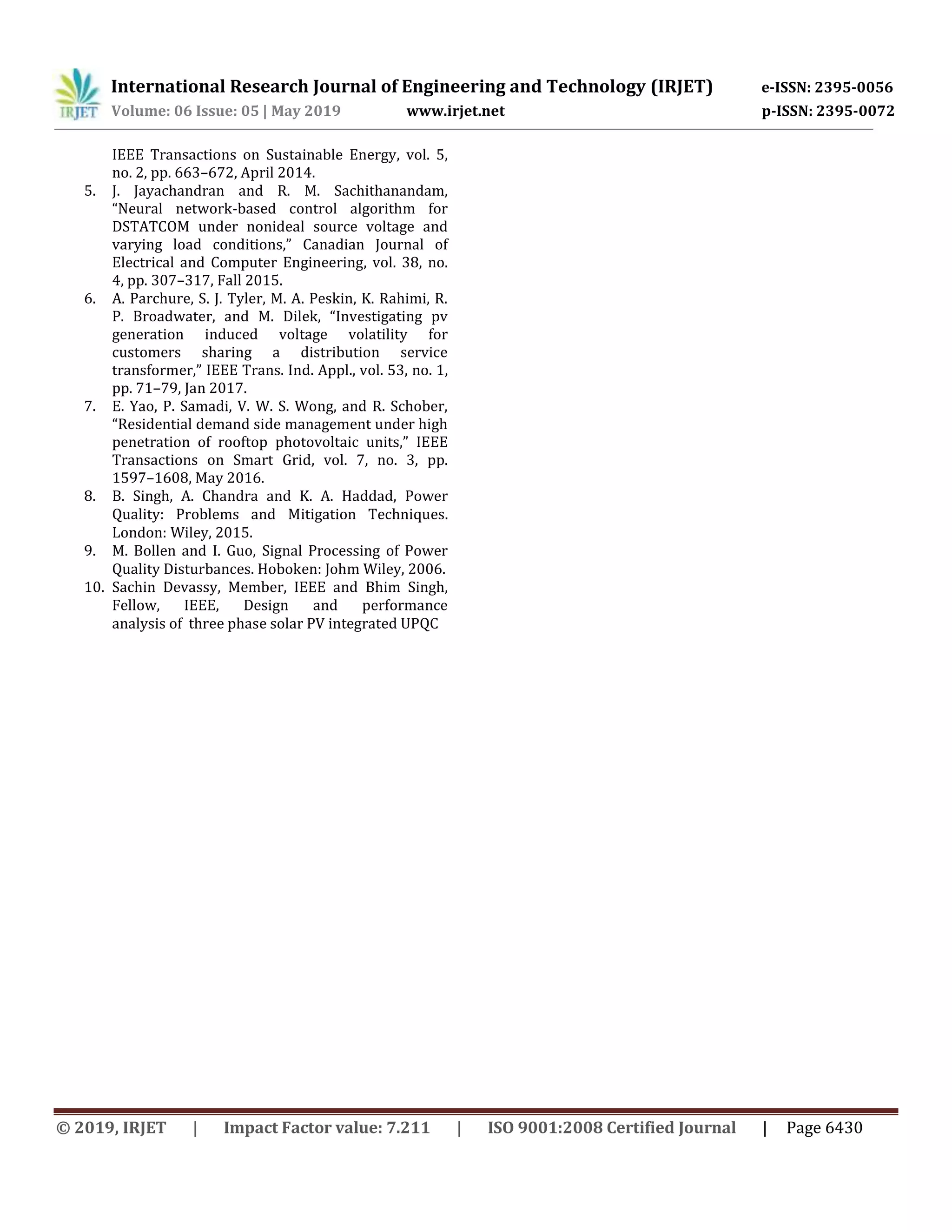 IRJET- Design and Performance Analysis of Three-Phase Solar PV Integrated UPQC | PDF | Home ...
