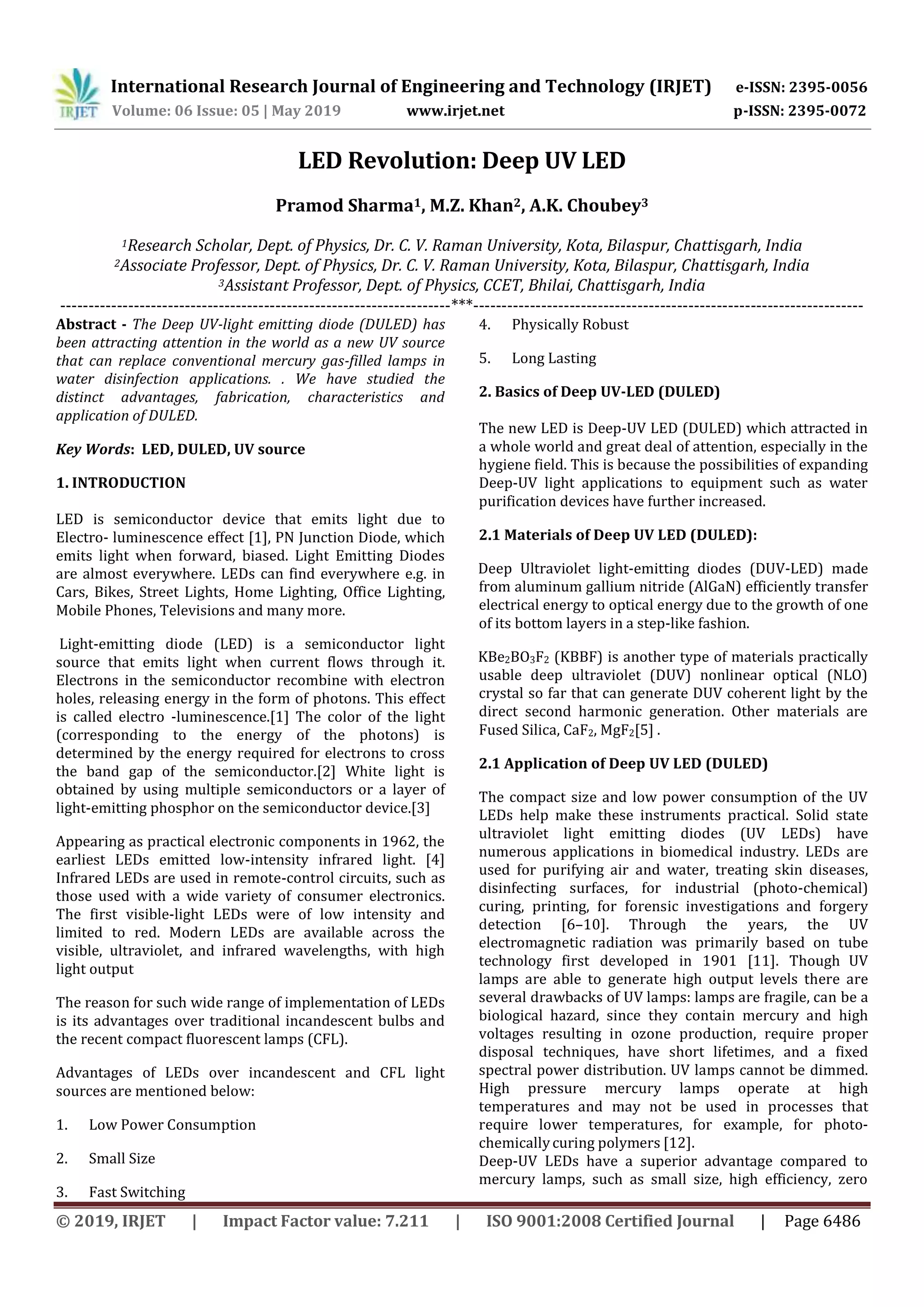 IRJET- LED Revolution: Deep UV LED | PDF