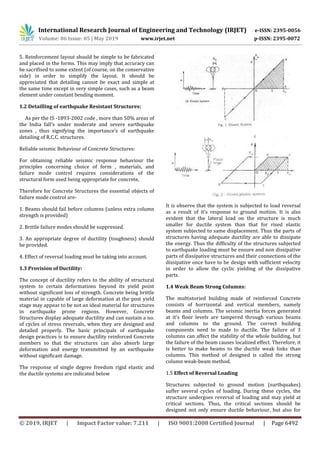 IRJET- Ductile Detailing of Reinforced Concrete Structure | PDF