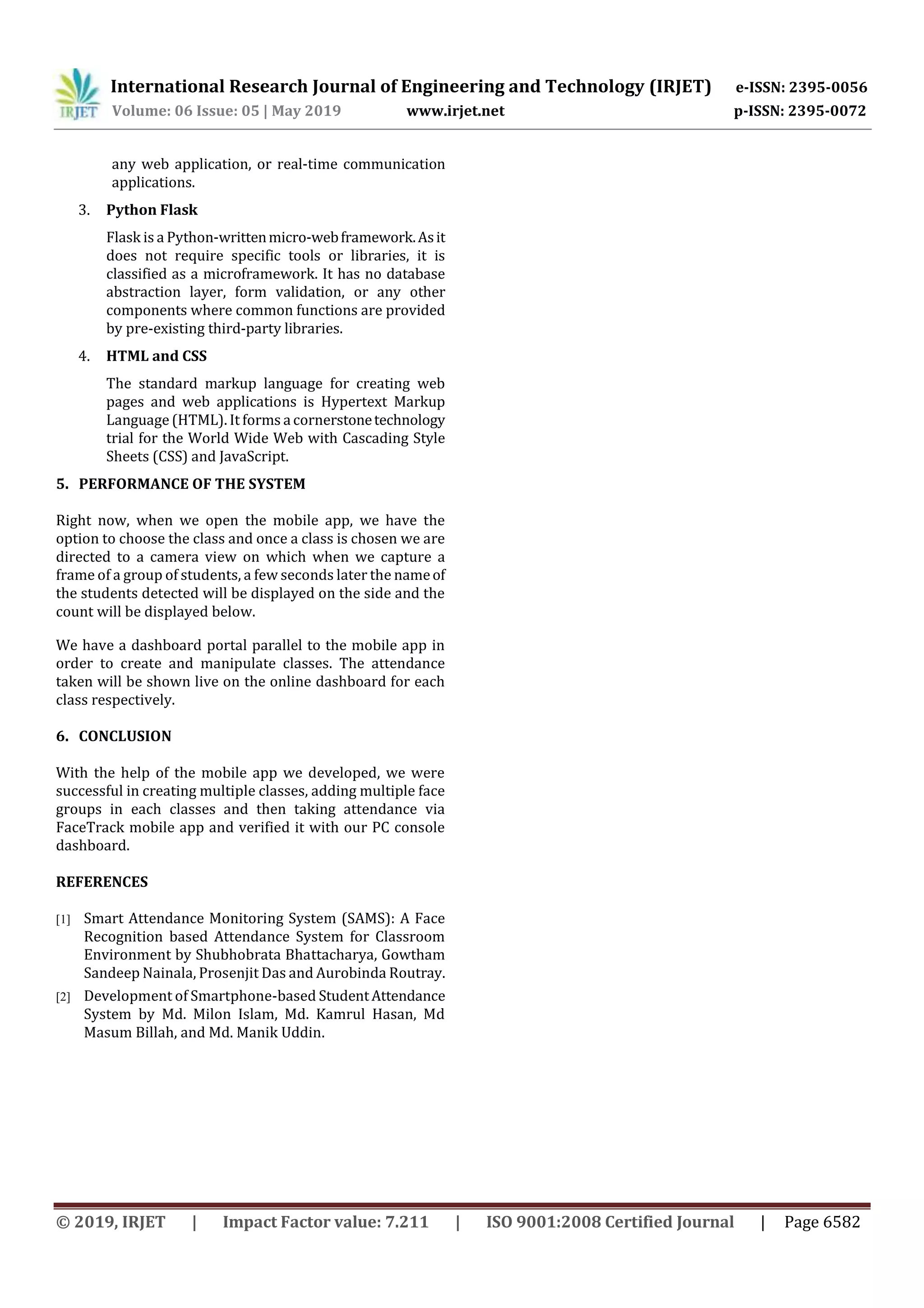 Irjet Face Track Smart Attendance System Using Face Recognition Pdf