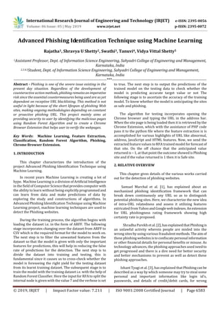 IRJET- Advanced Phishing Identification Technique using Machine Learning | PDF