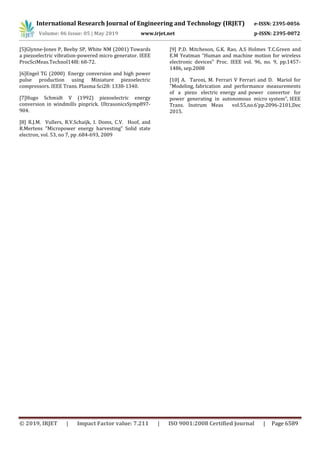 IRJET- Power Generation using Piezoelectric Material | PDF | Chemistry | Science