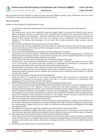 IRJET- Role of Construction Waste Material Management in Construction ...