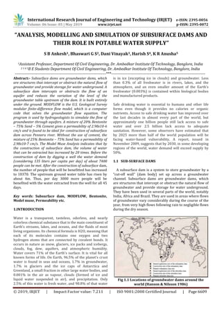IRJET- Analysis, Modelling and Simulation of Subsurface Dams and their Role in Potable Water ...