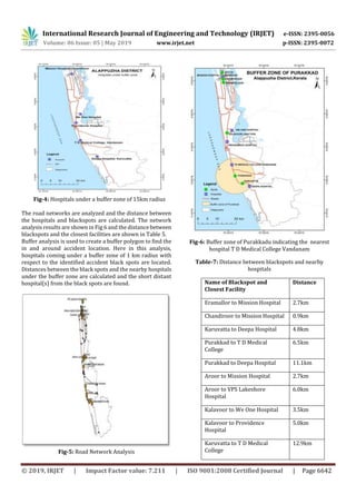 IRJET- Identification and Mapping of Accident Blackspots and Nearby Hospitals in Alappuzha ...