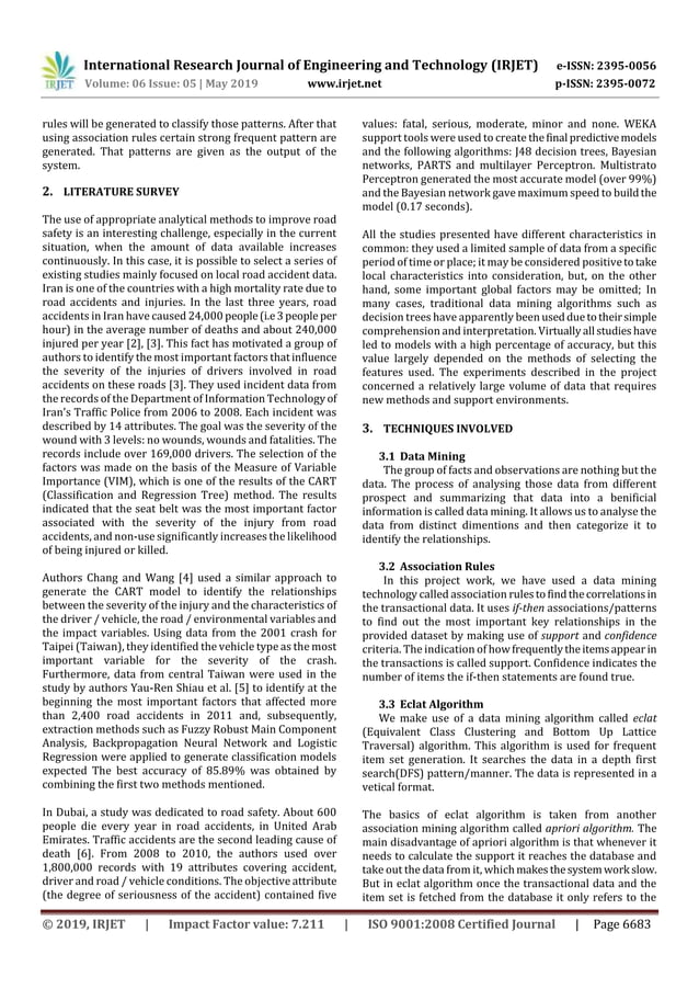 IRJET- Smart Automated Modelling using ECLAT Algorithm for Traffic Accident Prediction | PDF ...