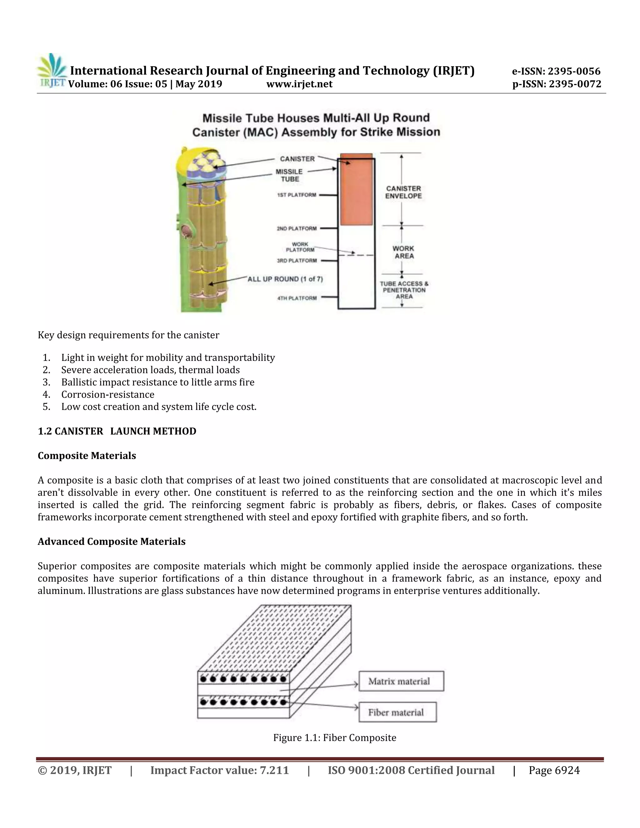 IRJET- Design and Analysis of a Missile Canister using Composite ...