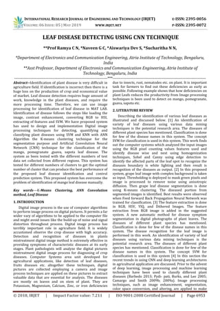 IRJET- Leaf Disease Detecting using CNN Technique | PDF