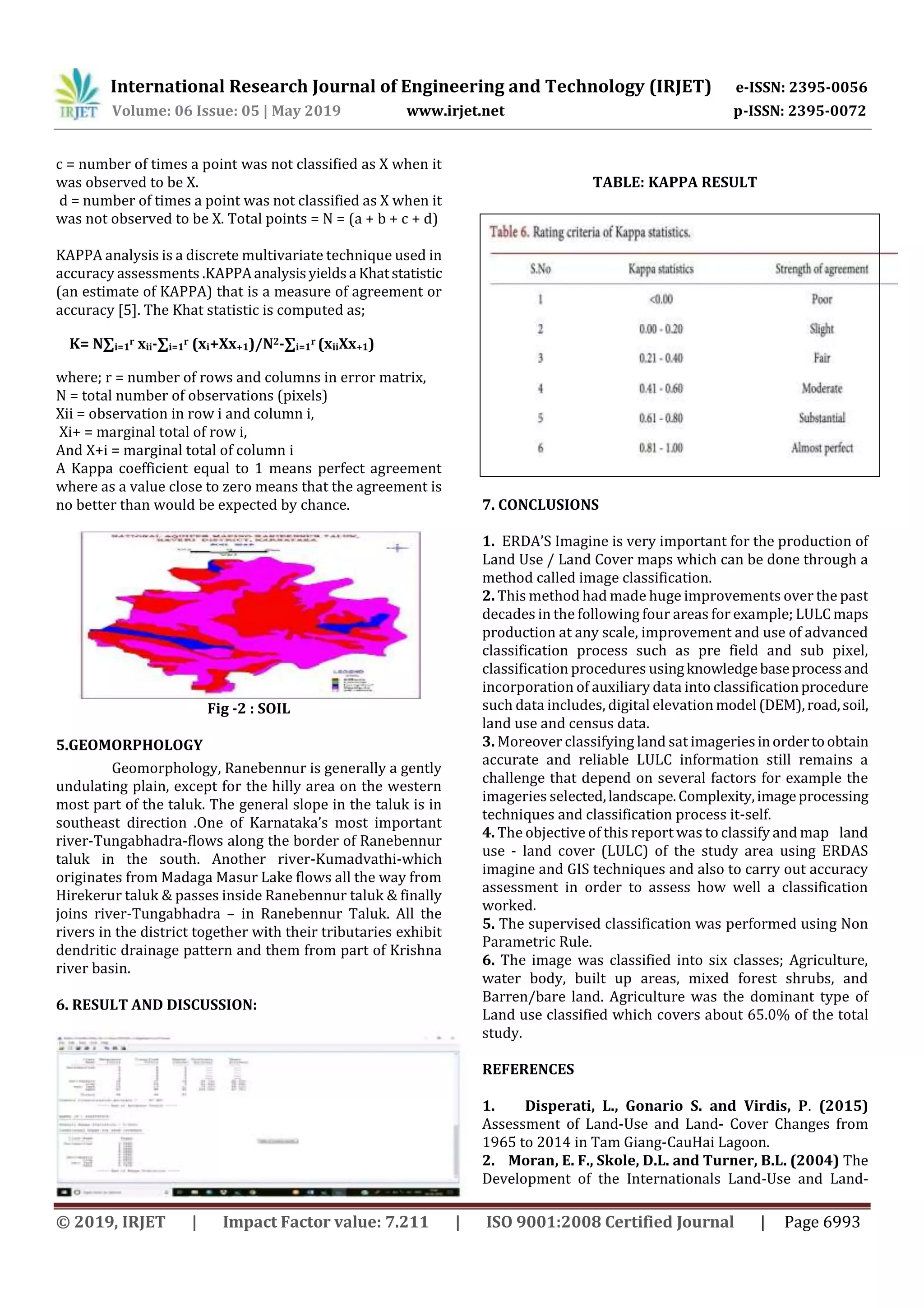 IRJET- Accuracy Assessment of Land use Land Cover Classifiaction using Erda’s Software | PDF