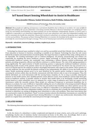 IRJET- IoT based Smart Sensing Wheelchair to Assist in Healthcare | PDF