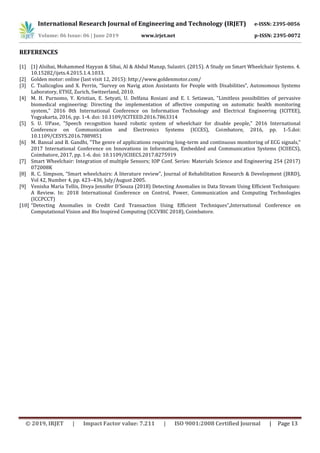 IRJET- IoT based Smart Sensing Wheelchair to Assist in Healthcare | PDF