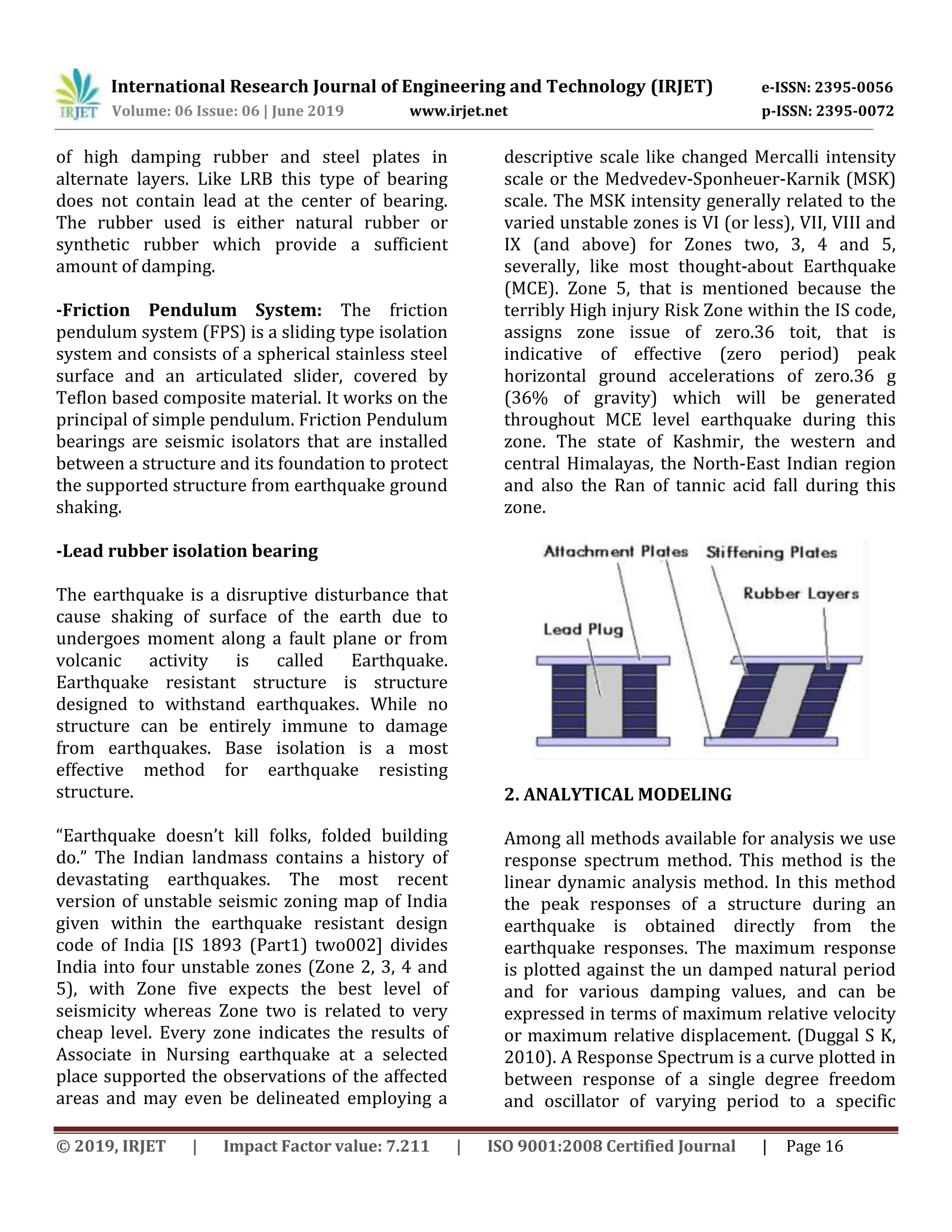 IRJET- Earthquake Analysis of Structure by Base Isolation Techniques using ETABS Software | PDF