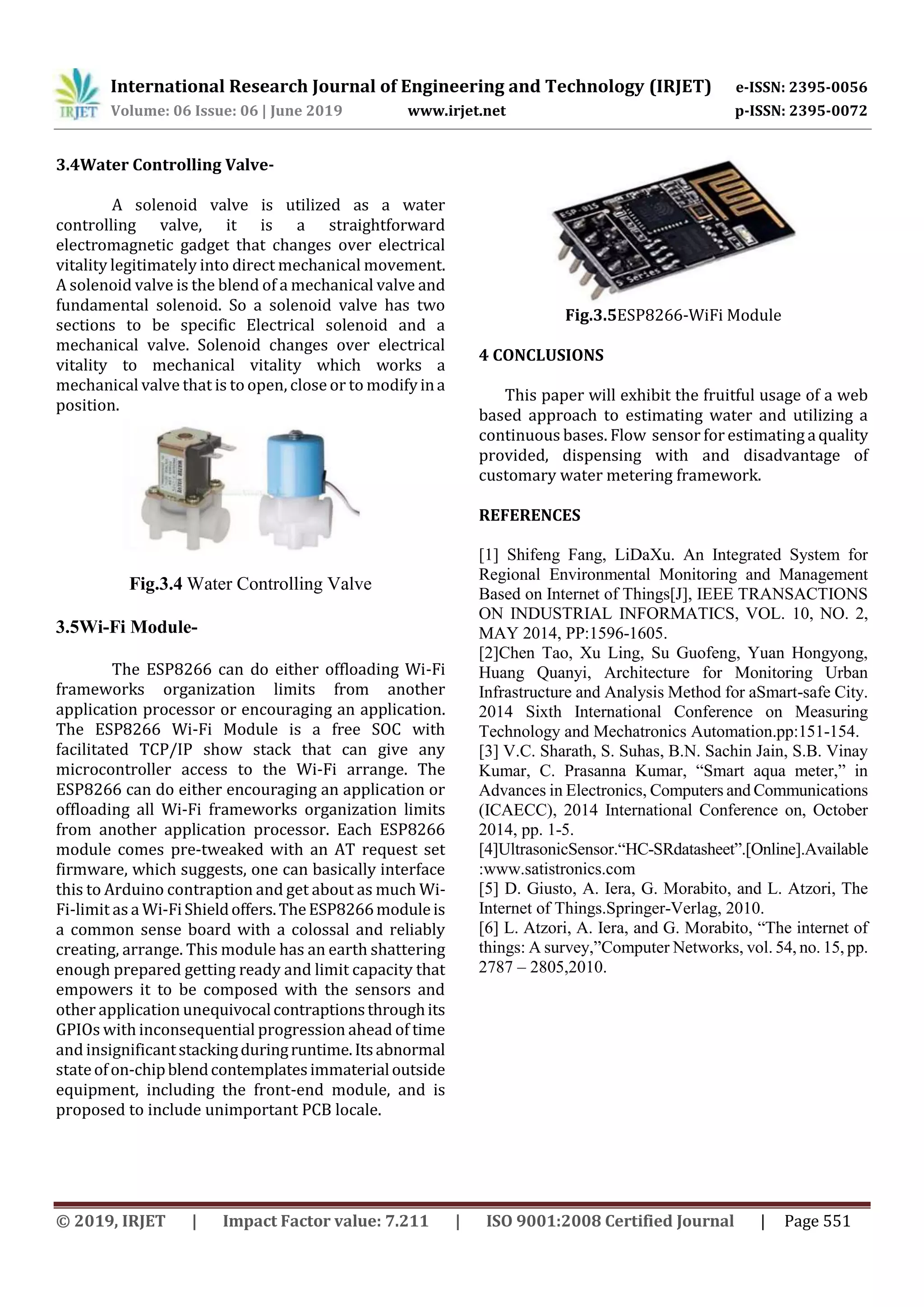 Irjet Iot Based Water Management System Using Arduino Pdf Internet