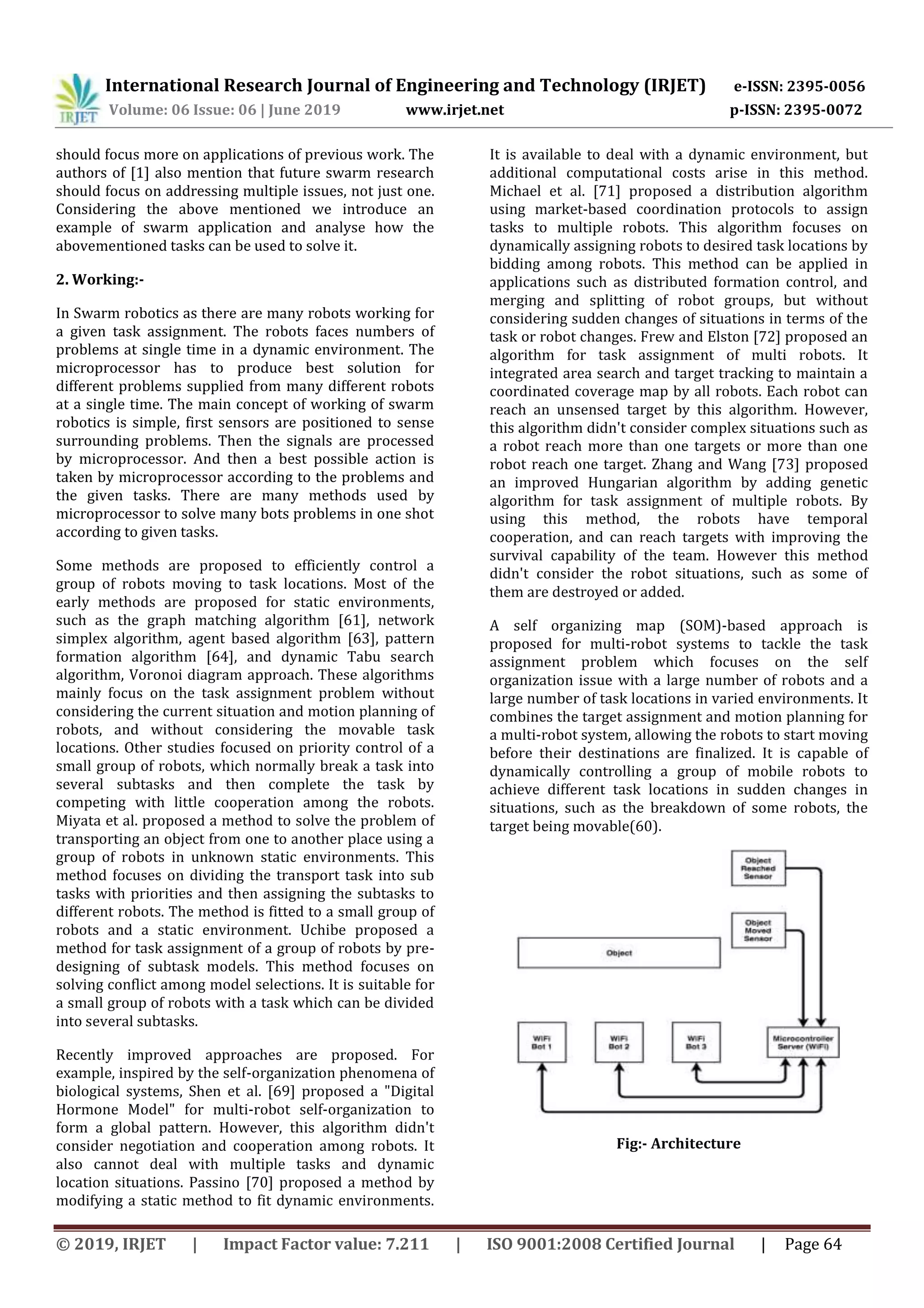 IRJET- Swarm Robotics and their Potential to be Applied in Real Life Problems | PDF