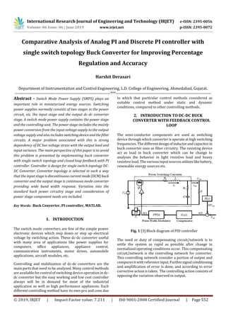 IRJET- Comparative Analysis of Analog PI and Discrete PI Controller with Single Switch Topology ...