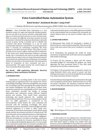 IRJET- Voice Controlled Home Automation System | PDF
