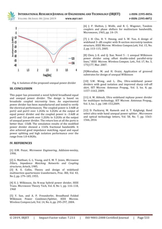 IRJET- Design and Analysis of a Compact Hybrid Equal and Unequal Power Divider with Wide ...