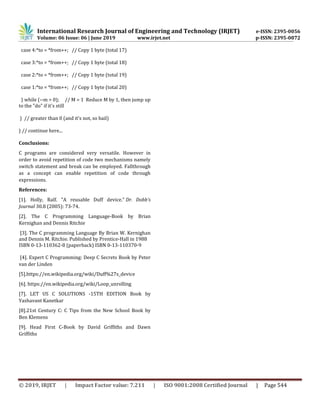 IRJET- Switch Case Statements in C | PDF