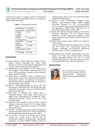 IRJET- Design of Low Power PLL using Sleepy Inverter Five Stage Current ...