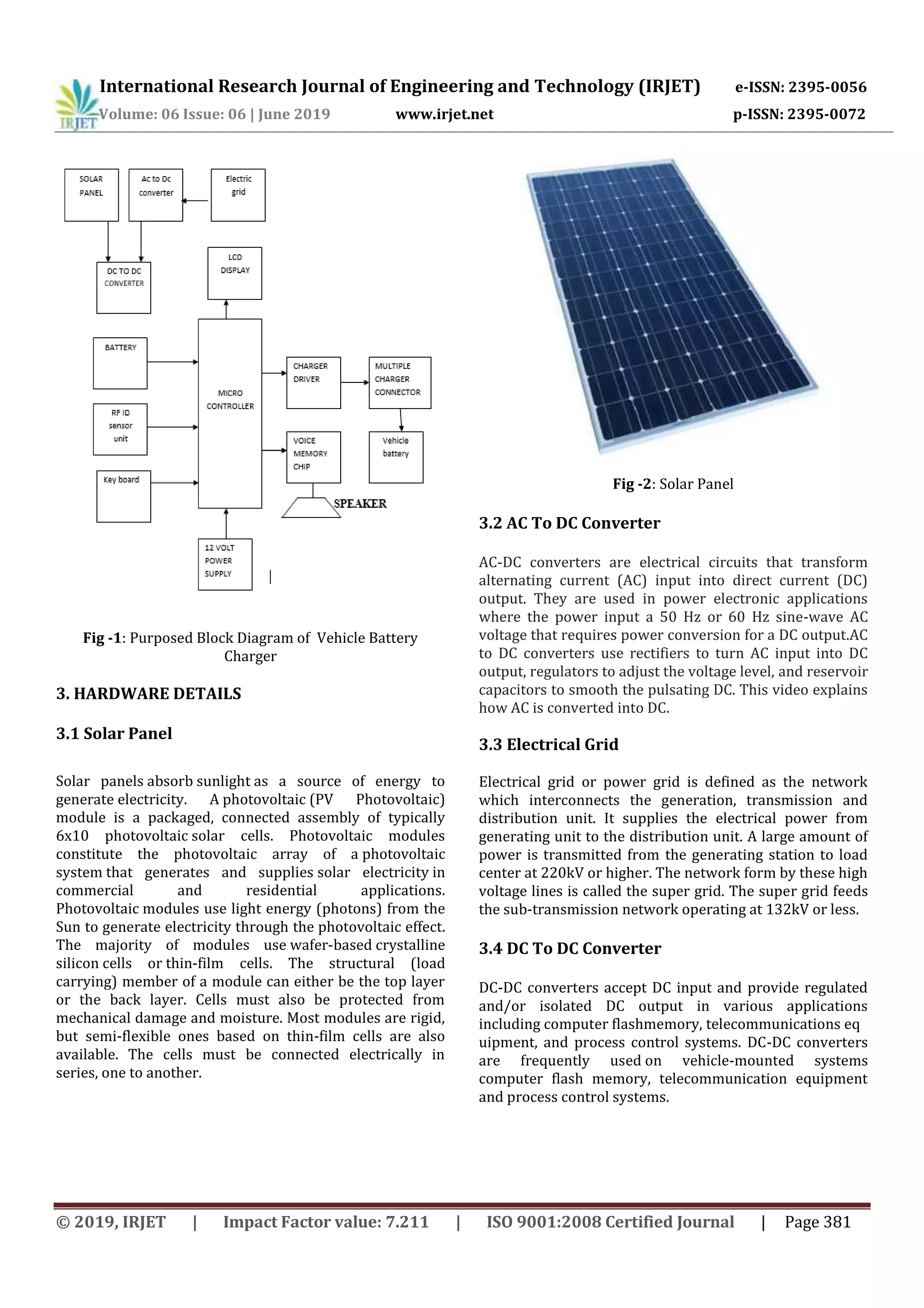 IRJET- Vehicle Battery Charger Booth using Hybrid Power System | PDF