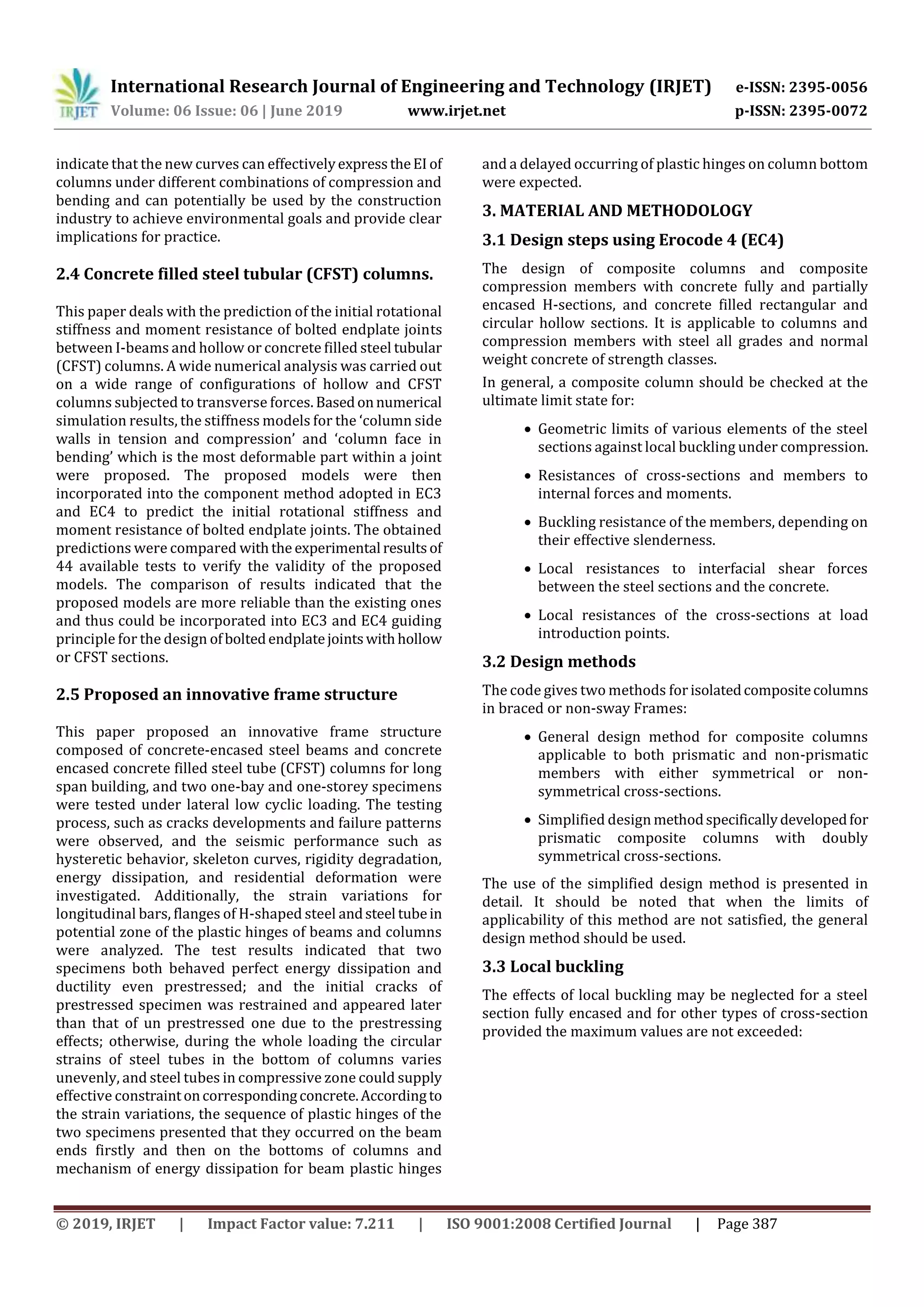 IRJET- Behaviour of CFST Column Element with & without Shear Studs ...