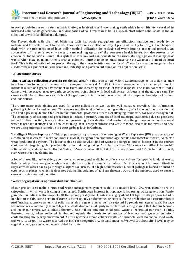 IRJET- Automation of Smart Waste Management using IoT | PDF ...