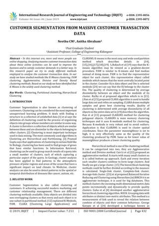 IRJET- Customer Segmentation from Massive Customer Transaction Data | PDF