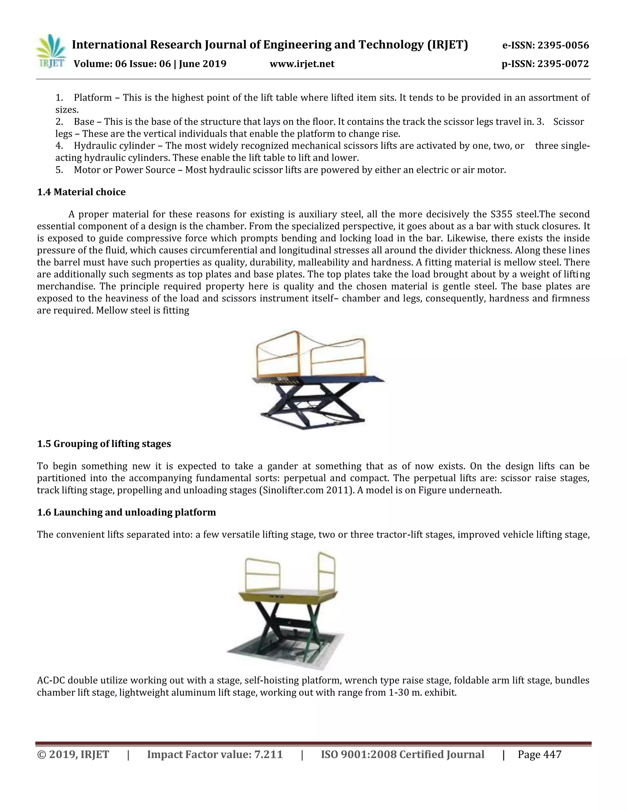 IRJET- Design and Analysis of Scissor Lifiting Mechanism | PDF