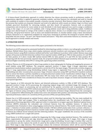 IRJET= Computer Assisted Lung Nodule Detection in Digital Chest Radiographs - A Survey | PDF