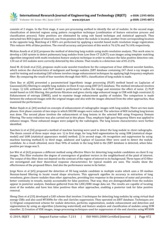 IRJET= Computer Assisted Lung Nodule Detection in Digital Chest Radiographs - A Survey | PDF