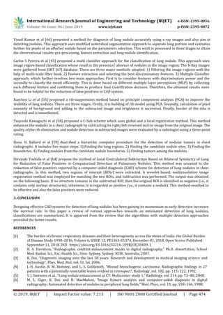 IRJET= Computer Assisted Lung Nodule Detection in Digital Chest Radiographs - A Survey | PDF