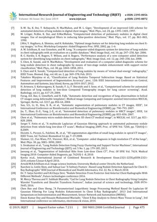 IRJET= Computer Assisted Lung Nodule Detection in Digital Chest Radiographs - A Survey | PDF