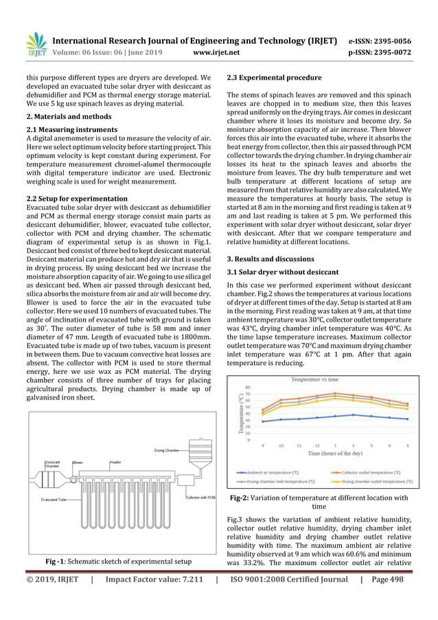IRJET- Performance Analysis of Evacuated Tube Solar Dryer with Desiccant Dehumidifier and PCM as ...