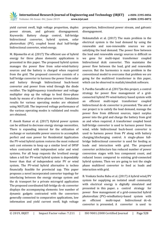 IRJET- A Review on Grid Connected Multi Array PV Battery based Bi ...