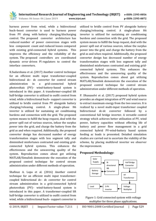 IRJET- A Review on Grid Connected Multi Array PV Battery based Bi ...