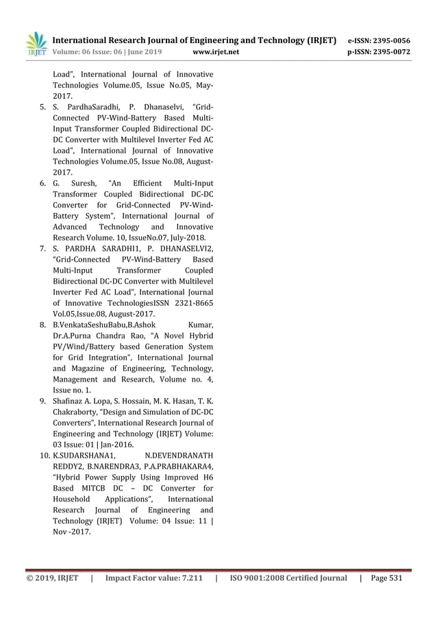 IRJET- A Review on Grid Connected Multi Array PV Battery based Bi ...