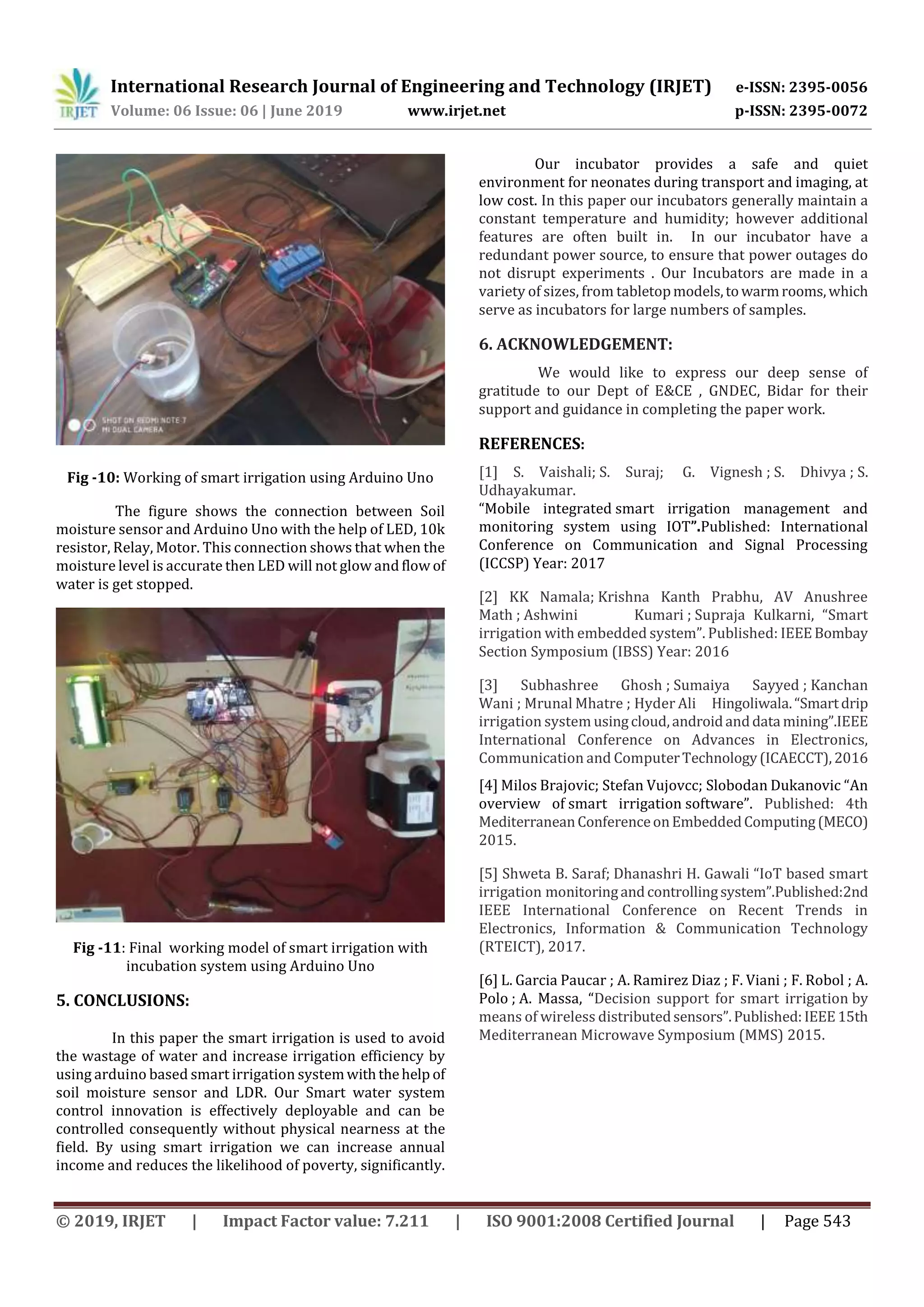 IRJET- Arduino based Multipurpose Smart Irrigation with Incubation ...