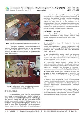 IRJET- Arduino based Multipurpose Smart Irrigation with Incubation ...