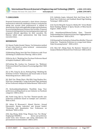 IRJET- User Preferences and Similarity Estimation | PDF